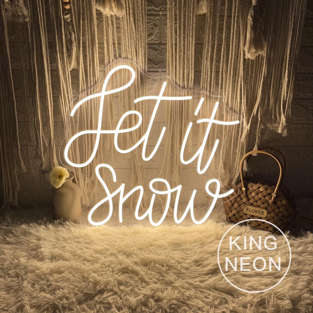 Let It Snow Neon Sign, Custom Winter Season LED Neon Light Home Bedroom ...