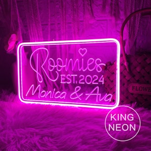 Roomies Neon Sign,personalized Roomate Name Sign,wall Decor for College ...