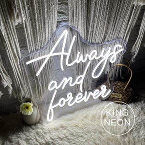Always and Forever Neon Sign, Custom Wedding LED Neon Light Minimalist ...