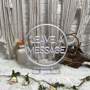 Leave A Message Neon Sign, Custom Audio Guestbook Table Neon Wedding ...