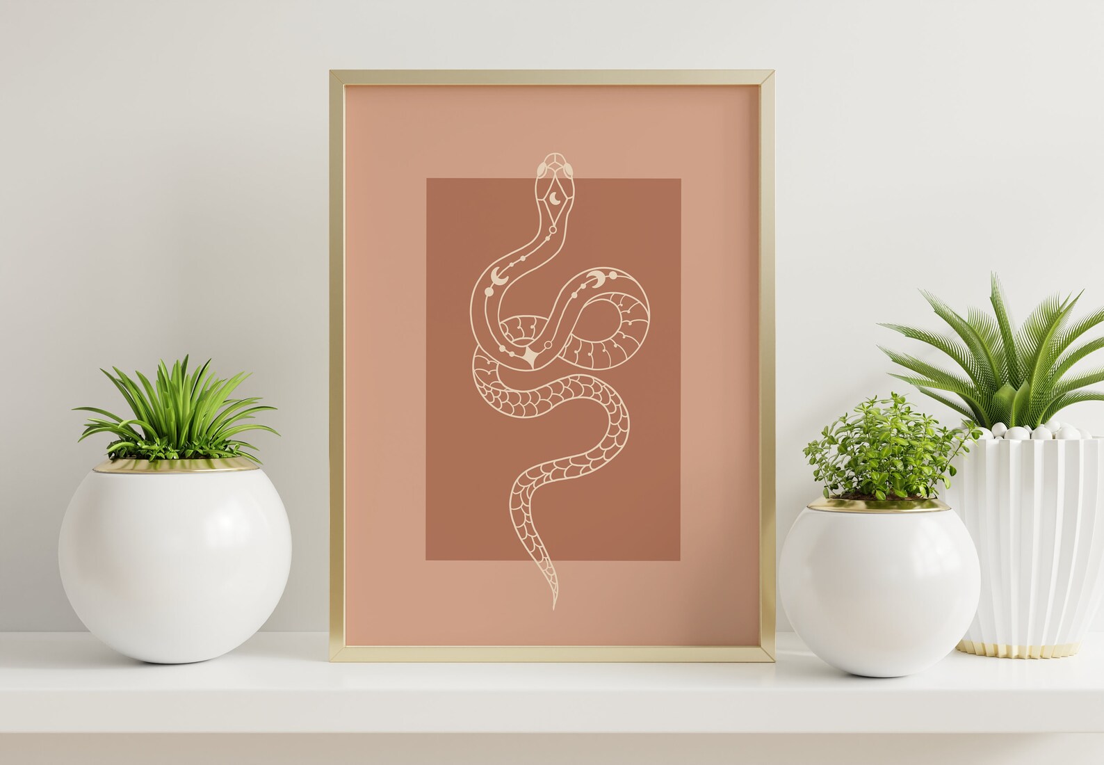 Zodiac Snake Wall Decor Print Geometric Snake Design Art - Etsy