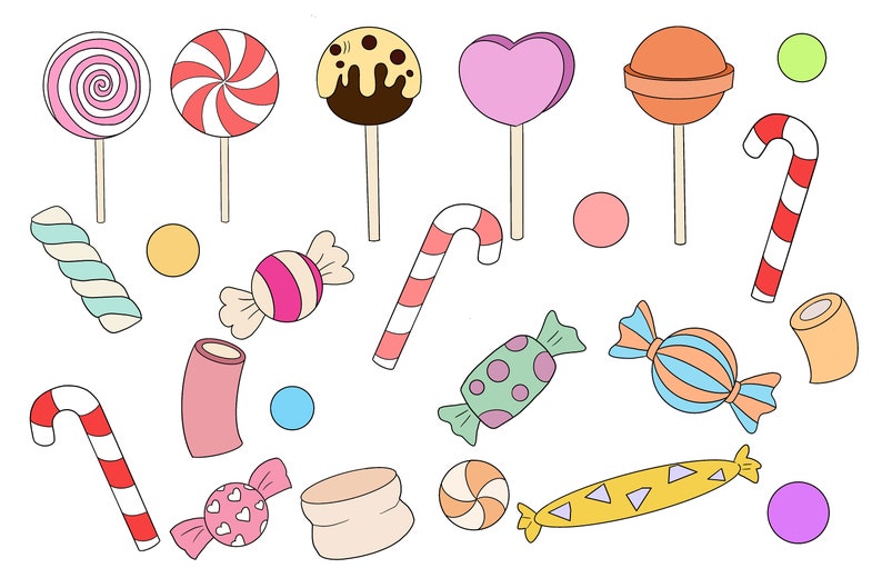 Candy Clipartcandy Clip Artprintablelollipop - Etsy