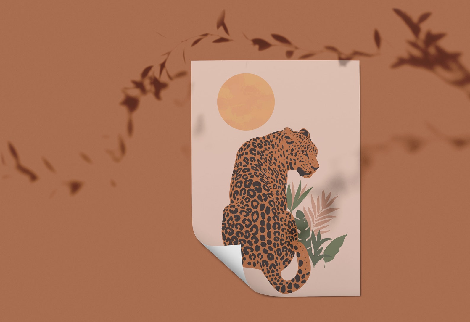 Leopard Printable Wall Decor Boho Leopard Mid Century Frame | Etsy