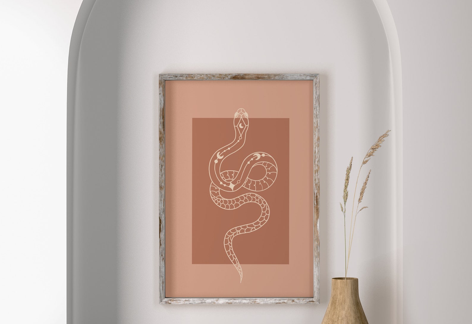 Zodiac Snake Wall Decor Print Geometric Snake Design Art - Etsy