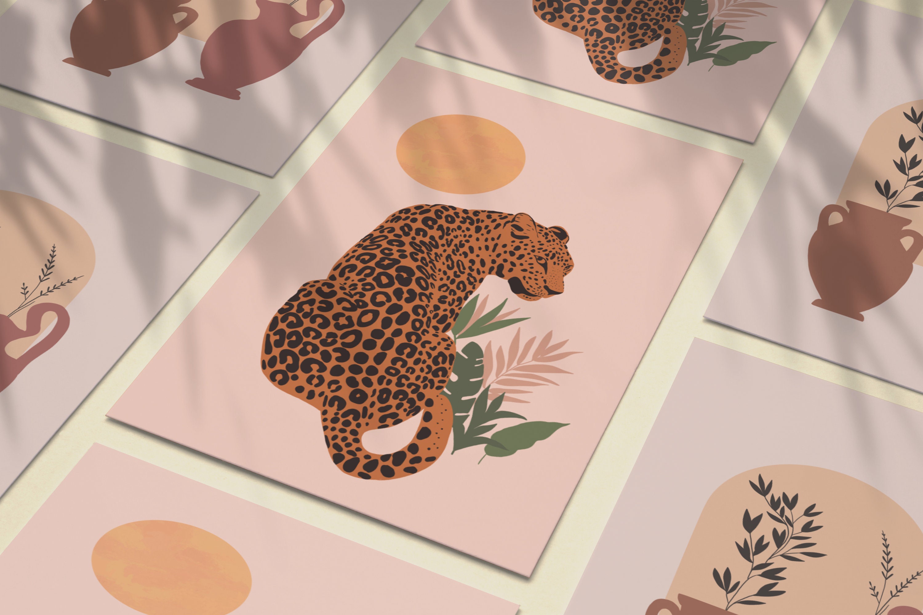 Leopard Printable Wall Decor Boho Leopard Mid Century Frame | Etsy