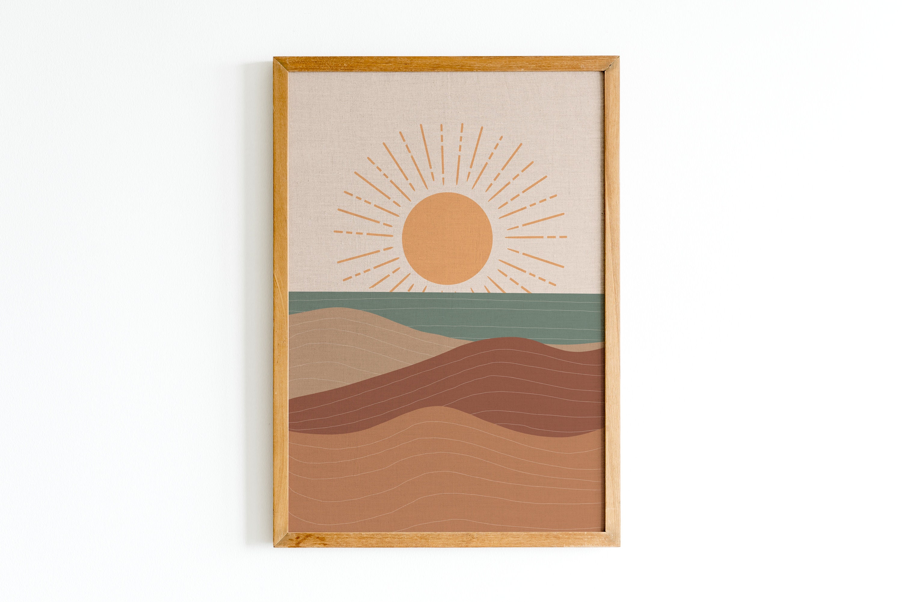 Beach Landscape Printable Wall Decor Sunset Design Art | Etsy