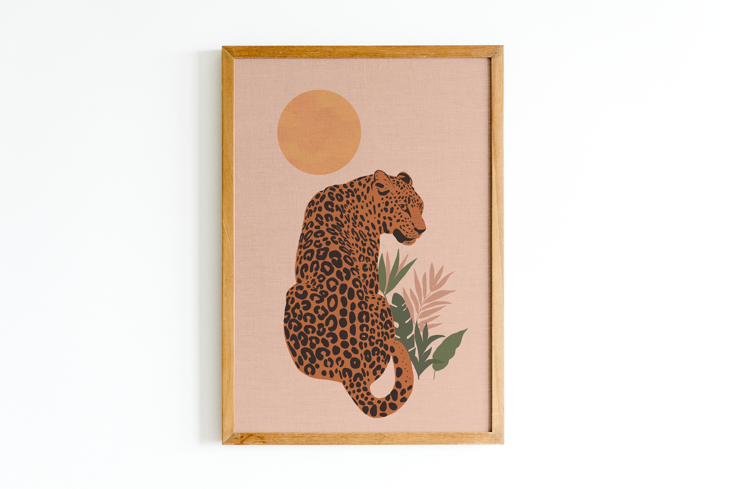 Leopard Printable Wall Decor Boho Leopard Mid Century Frame | Etsy
