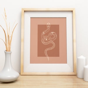 Zodiac Snake Wall Decor Print, Geometric Snake Design Art, Zodiac Frame ...
