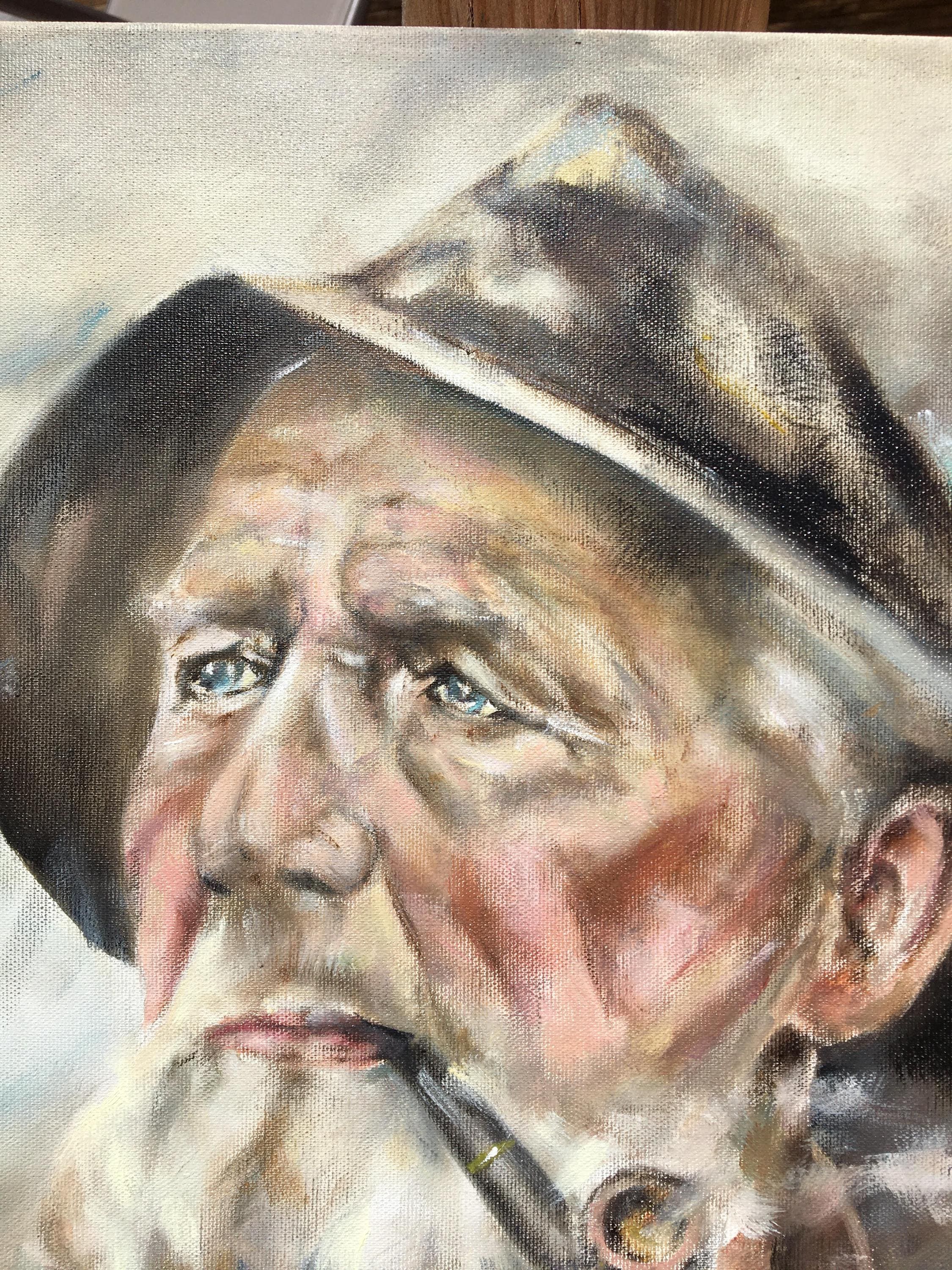 Ernest Hemingway Oil Painting on Canvas, the Old Man Realistic Handmade ...