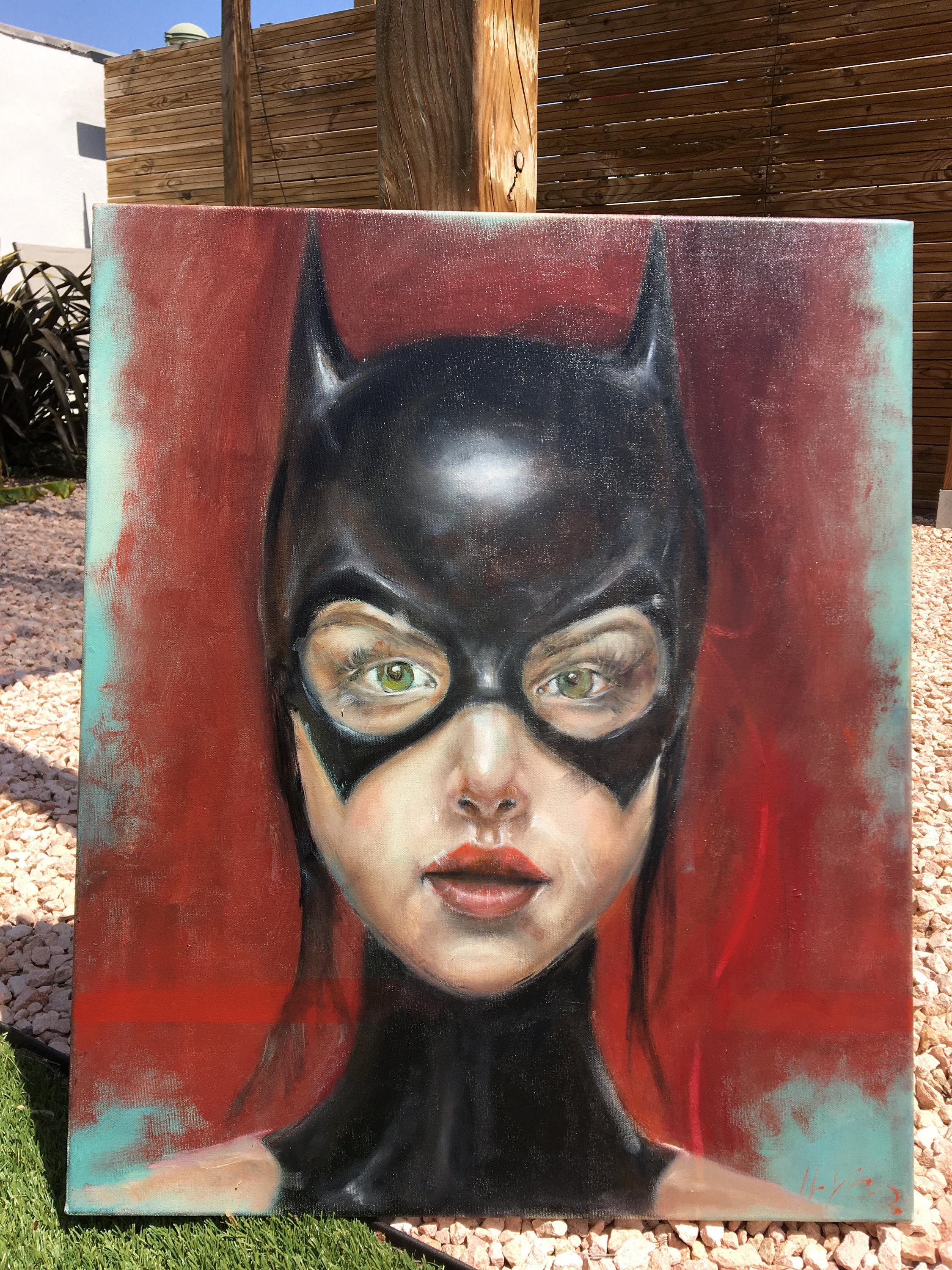 Catwoman Oil Painting on Canvas Red Wall Art Comics Superhero Art - Etsy