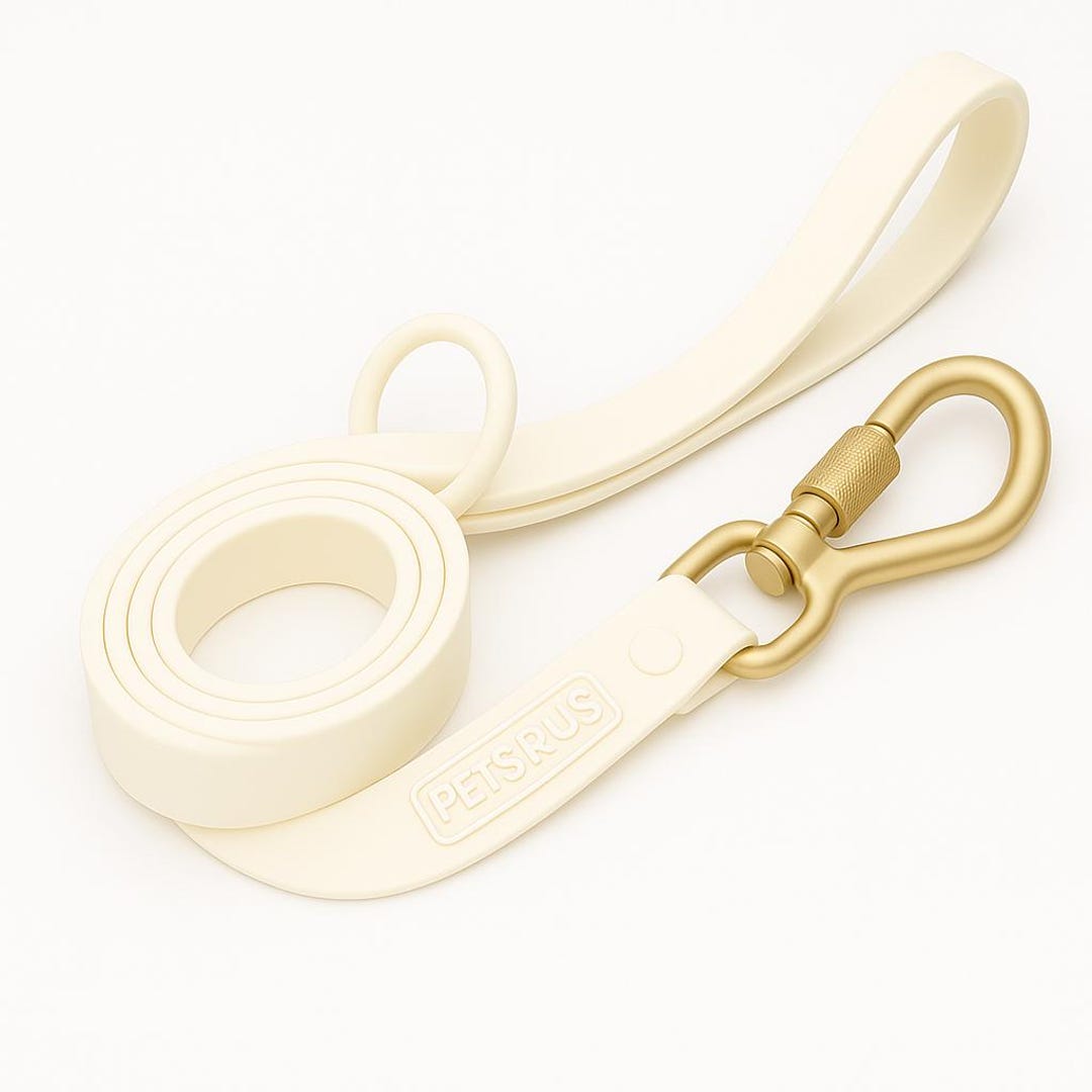 Premium 5ft Biothane Dog Leash Ivory Gold 3/4" Wide Waterproof ...