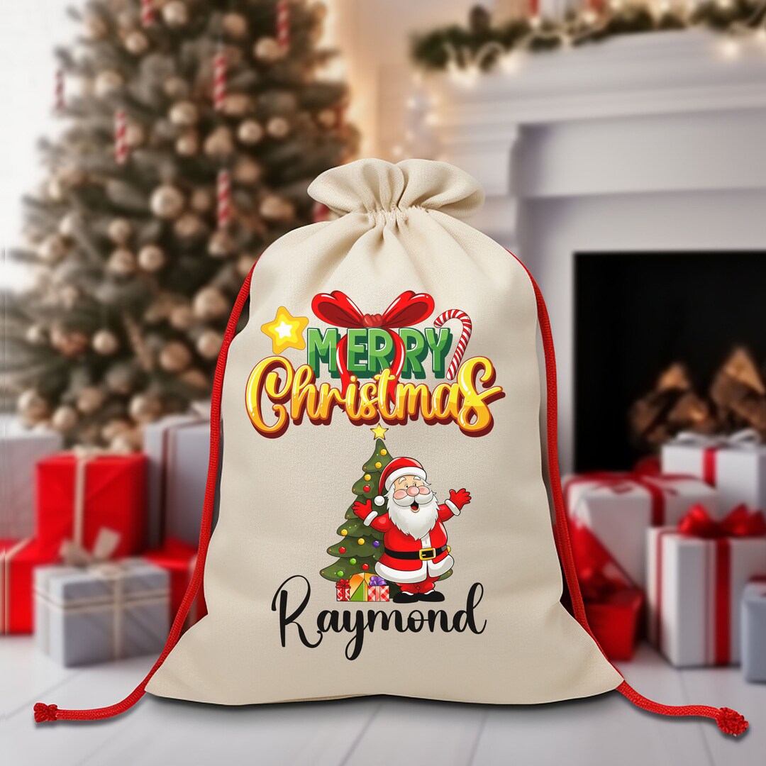 Custom Santa Sack, Santa Express Delivery Sack, Santa Sack With Kids ...