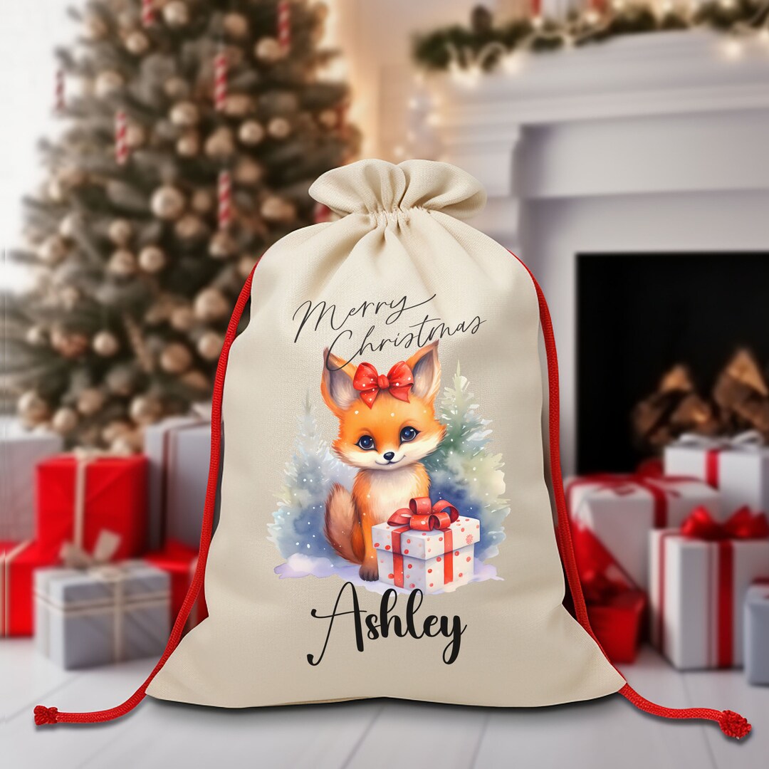 Custom Baby Fox Santa Sack, Santa Express Delivery Sack, Santa Sack ...