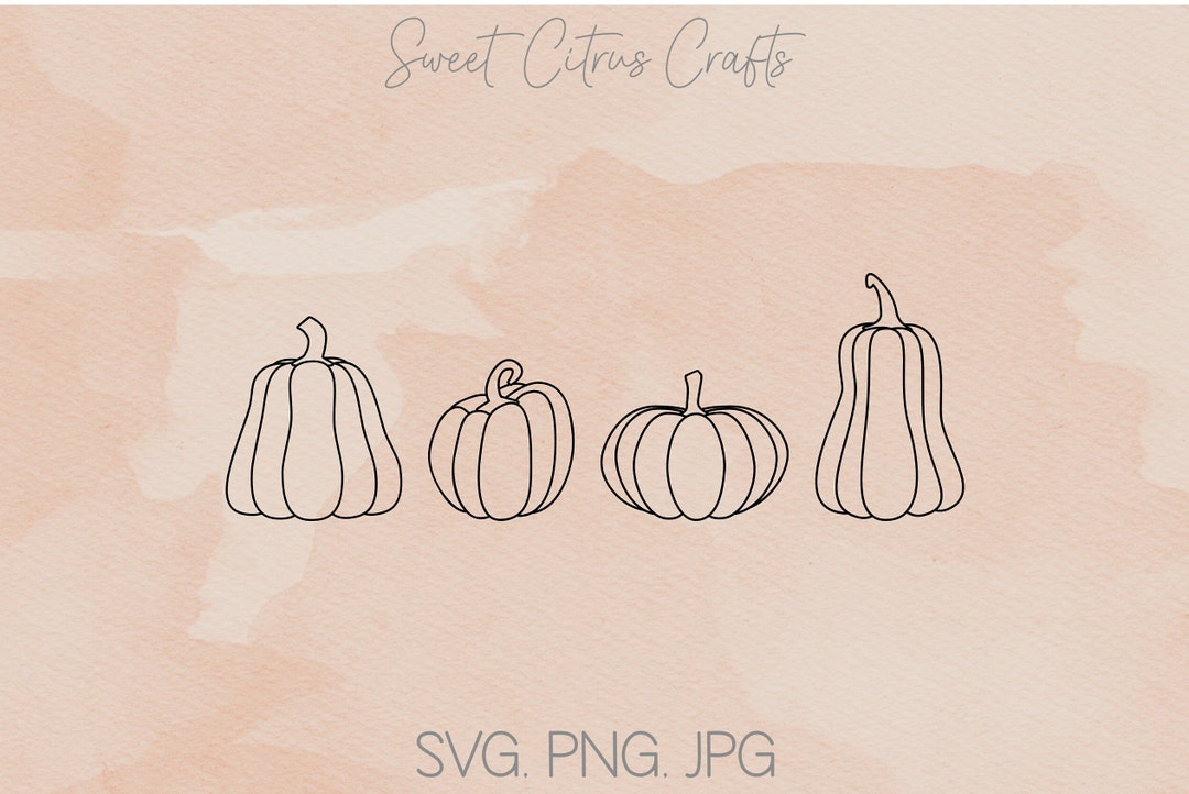 Calabaza SVG, Set de 4 / Archivo de corte de otoño / SVG de otoño para ...
