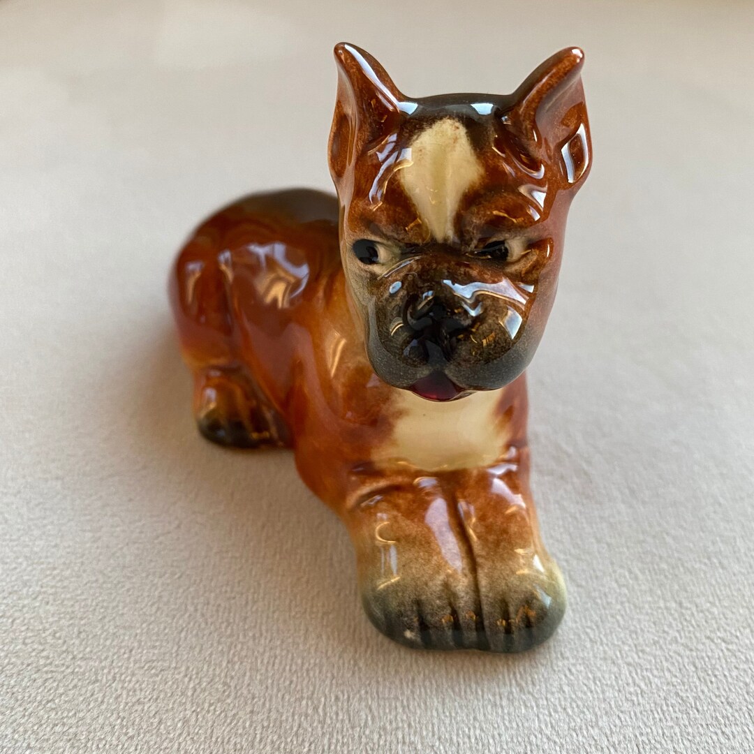 Vintage Goebel Boxer Puppy. Porcelain Puppy Figurine Collectible. Dog ...
