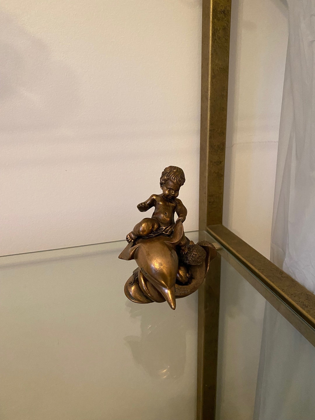 Vintage Oceancore Bronze Dolphin and Water Sprite. 1970's - Etsy