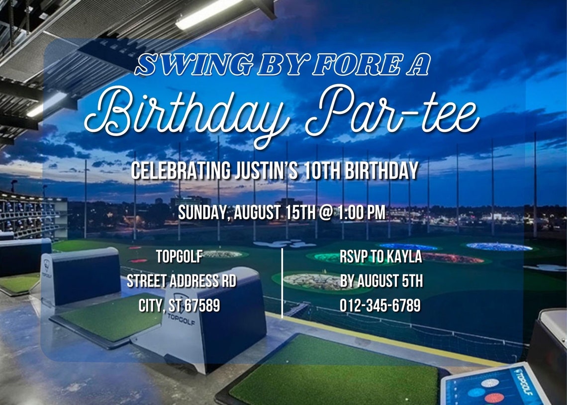 Topgolf Birthday Party Invitation, Surprise Party Invitation, Golf Pun ...