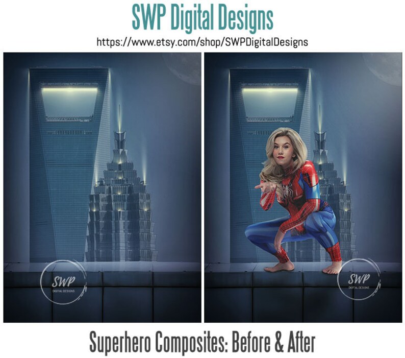 Superhero High-rise Ledge Background Superhero Digital - Etsy