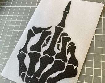 Buy Skeleton Middle Finger Vinyl Car Decal Skeleton Finger Online in ...