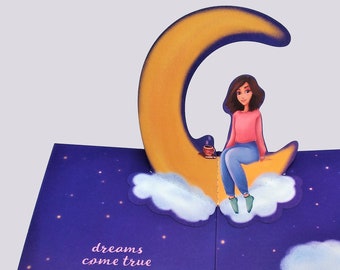 Moon Pop up Card - Etsy