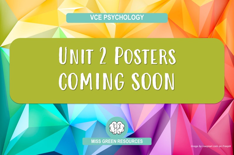 Revision Posters Unit 1 VCE Psychology 2023 2027 SD - Etsy Australia