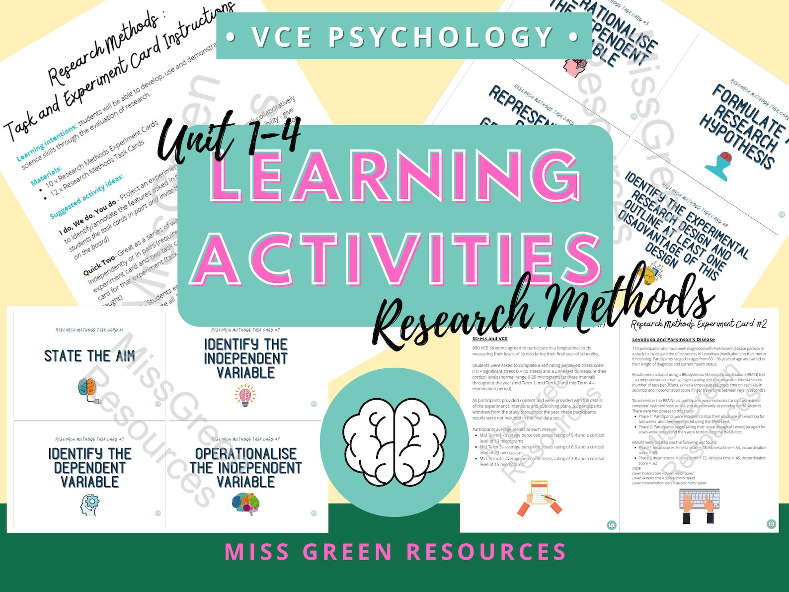 Unit 1-4 Learning Activities - Research Methods Task and Experiment ...