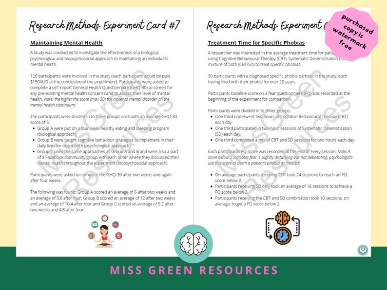 Unit 1-4 Learning Activities - Research Methods Task and Experiment ...