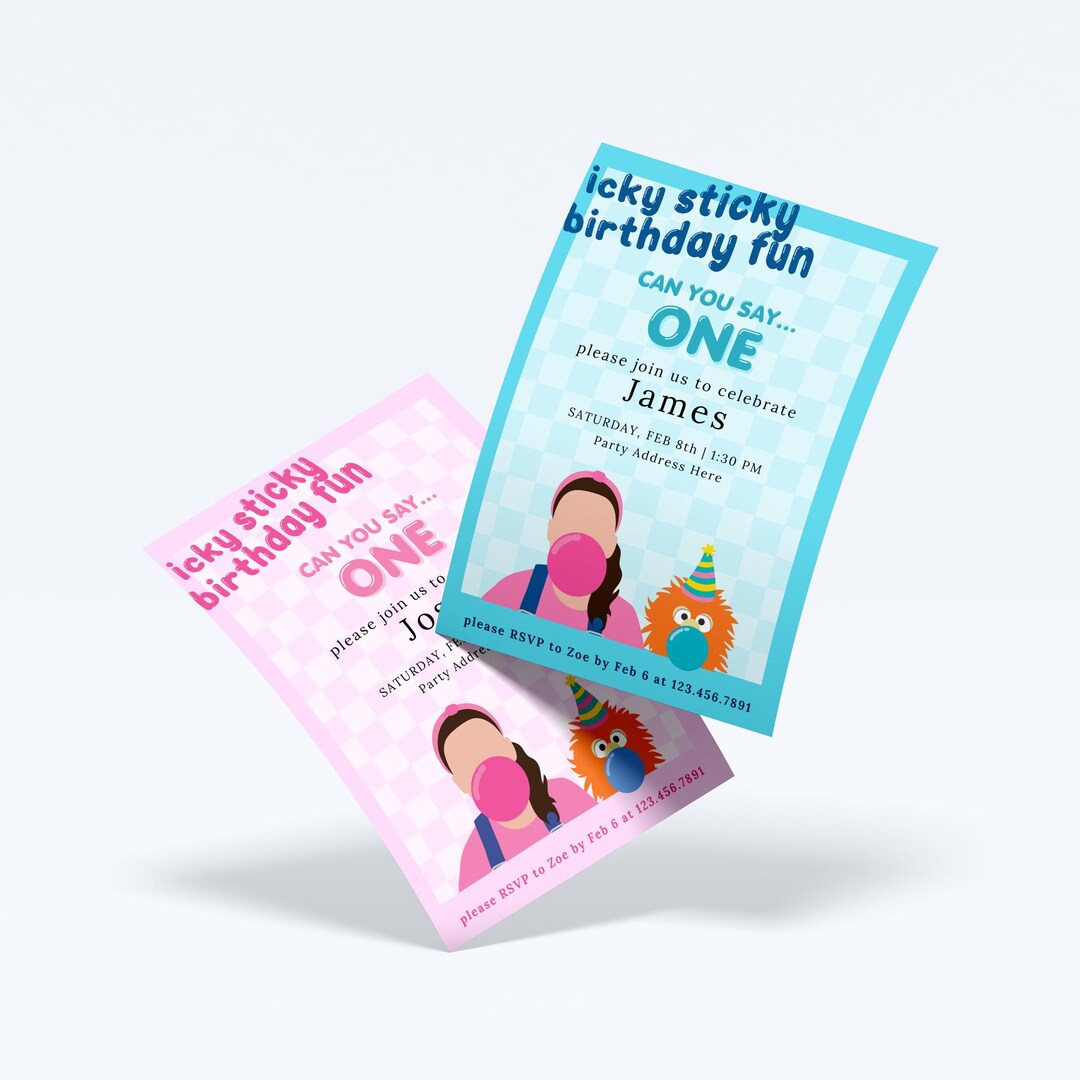 Can You Say ONE Birthday Invite Girl, Ms Rachel Birthday Invite Boy ...