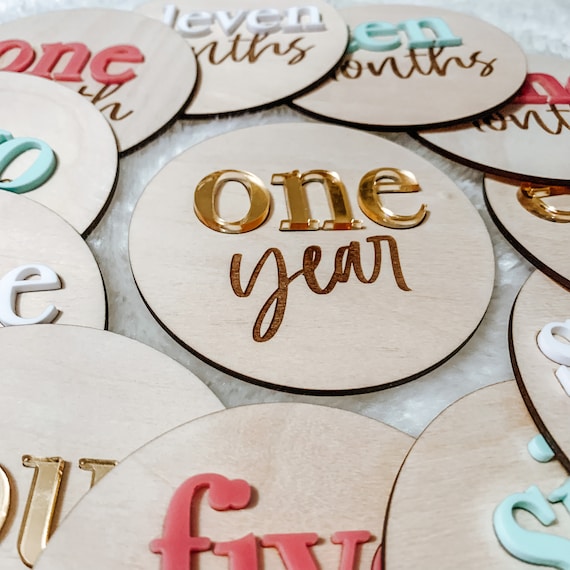 Wooden Monthly Acrylic Milestone Discs Milestone Disc Baby | Etsy