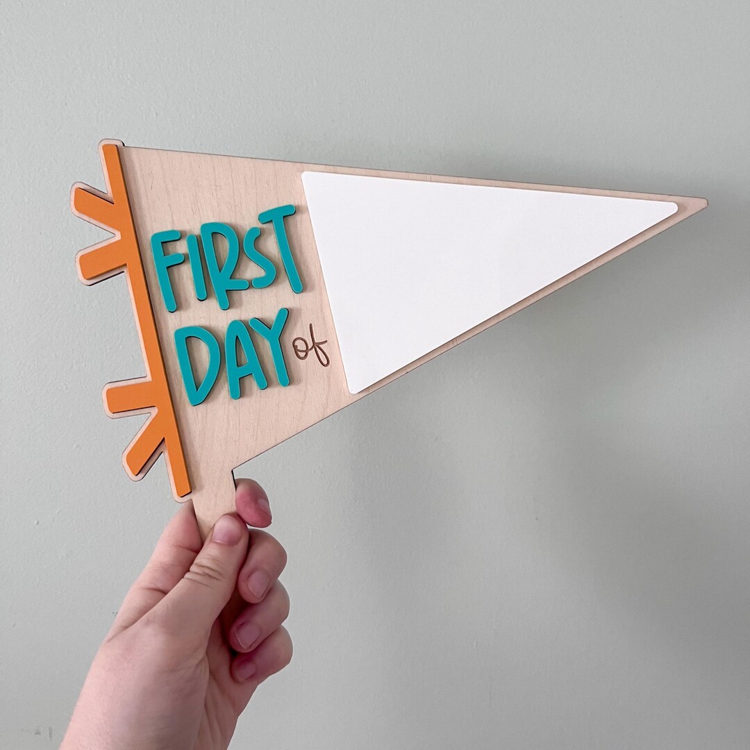Personalized First Day of School Flag Sign Back to School Pennant First ...