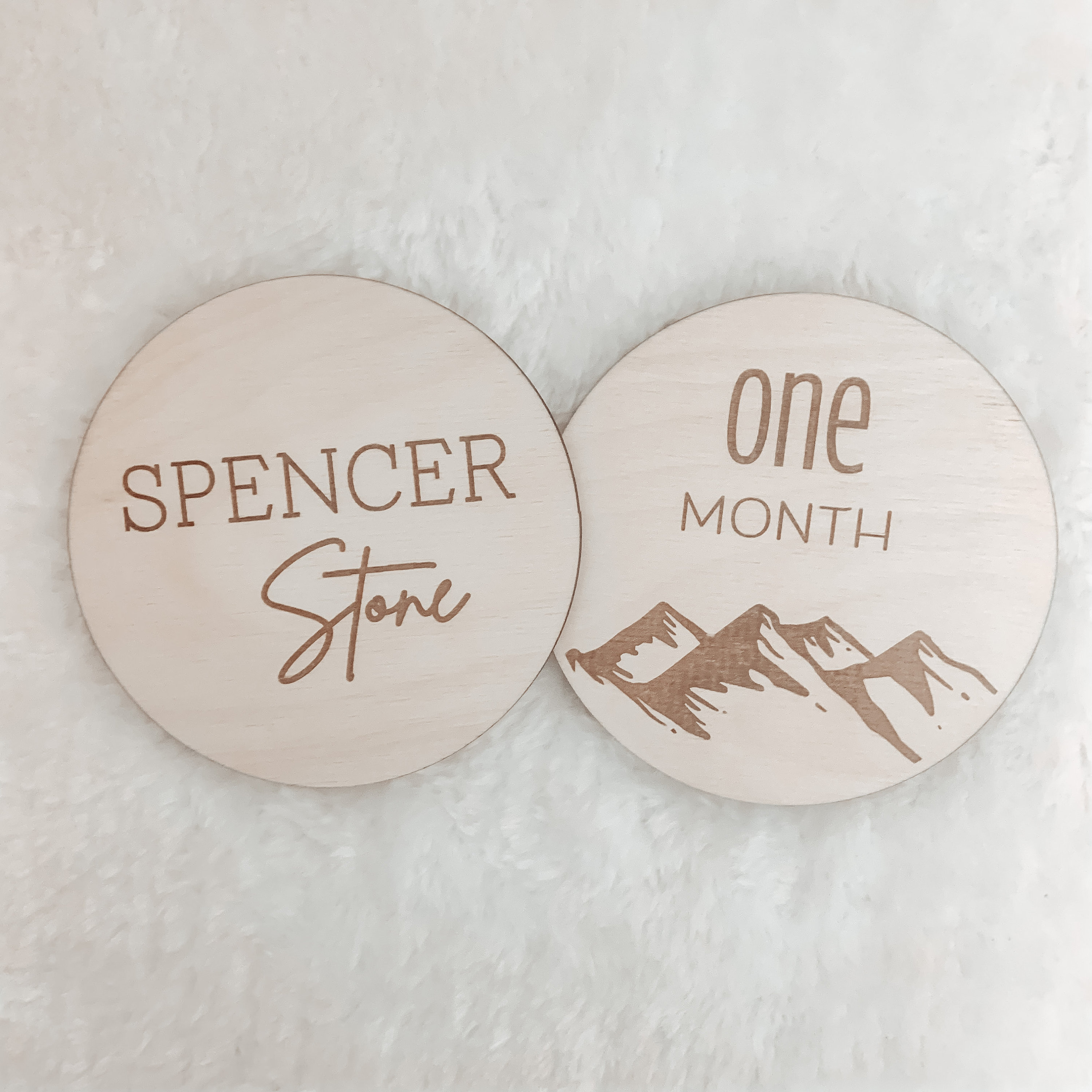 Wooden Monthly Baby Mountain Milestone Discs Milestone Disc | Etsy