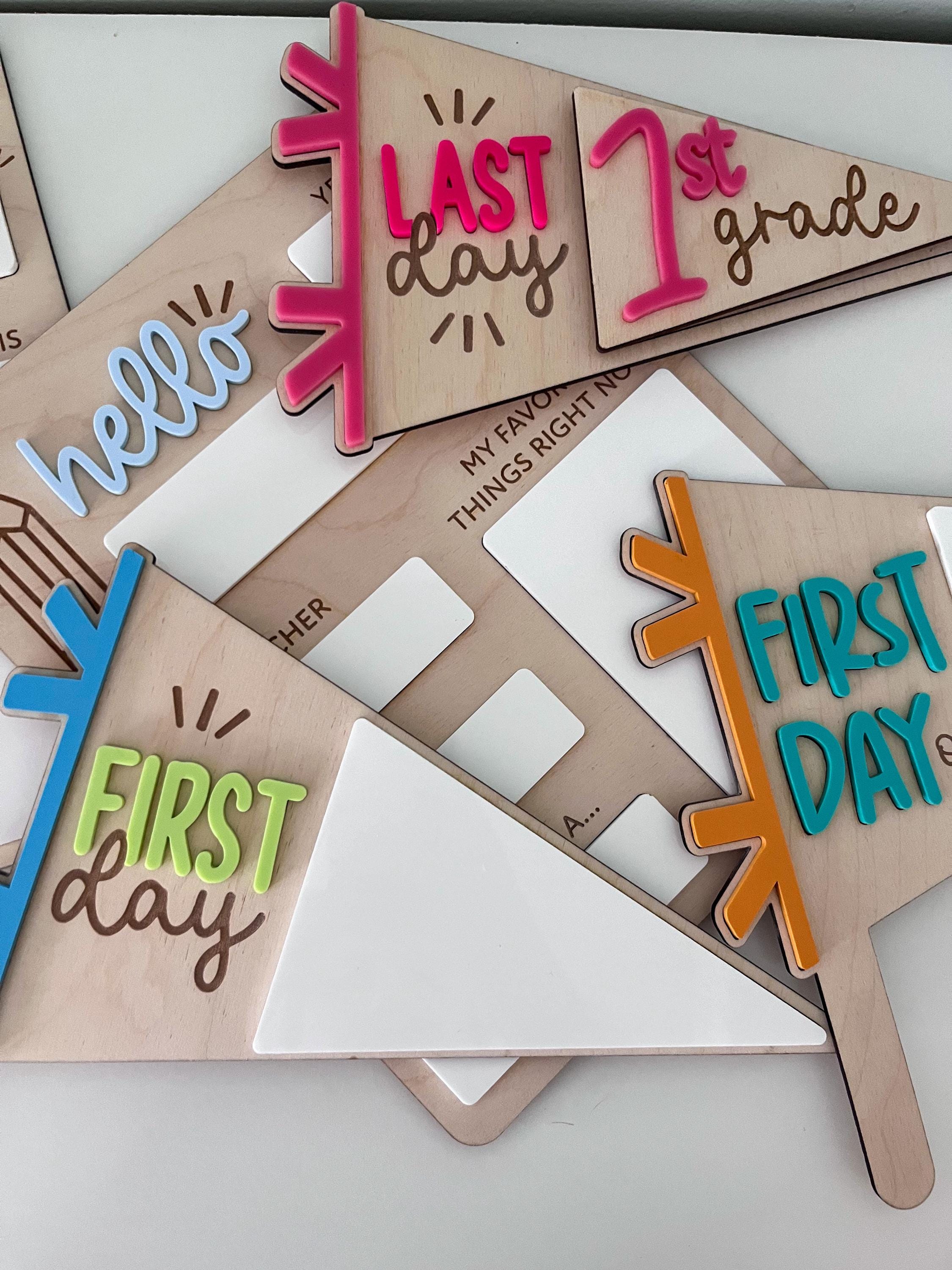 Personalized First Day of School Flag Sign Back to School Pennant First ...