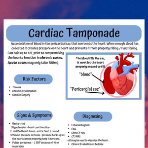 Nursing School Notes, Medsurg Cardiac Tamponade Pathophysiology Made ...