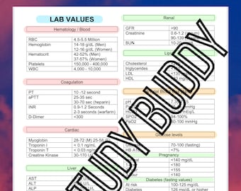 Lab Cheat Sheet | Etsy