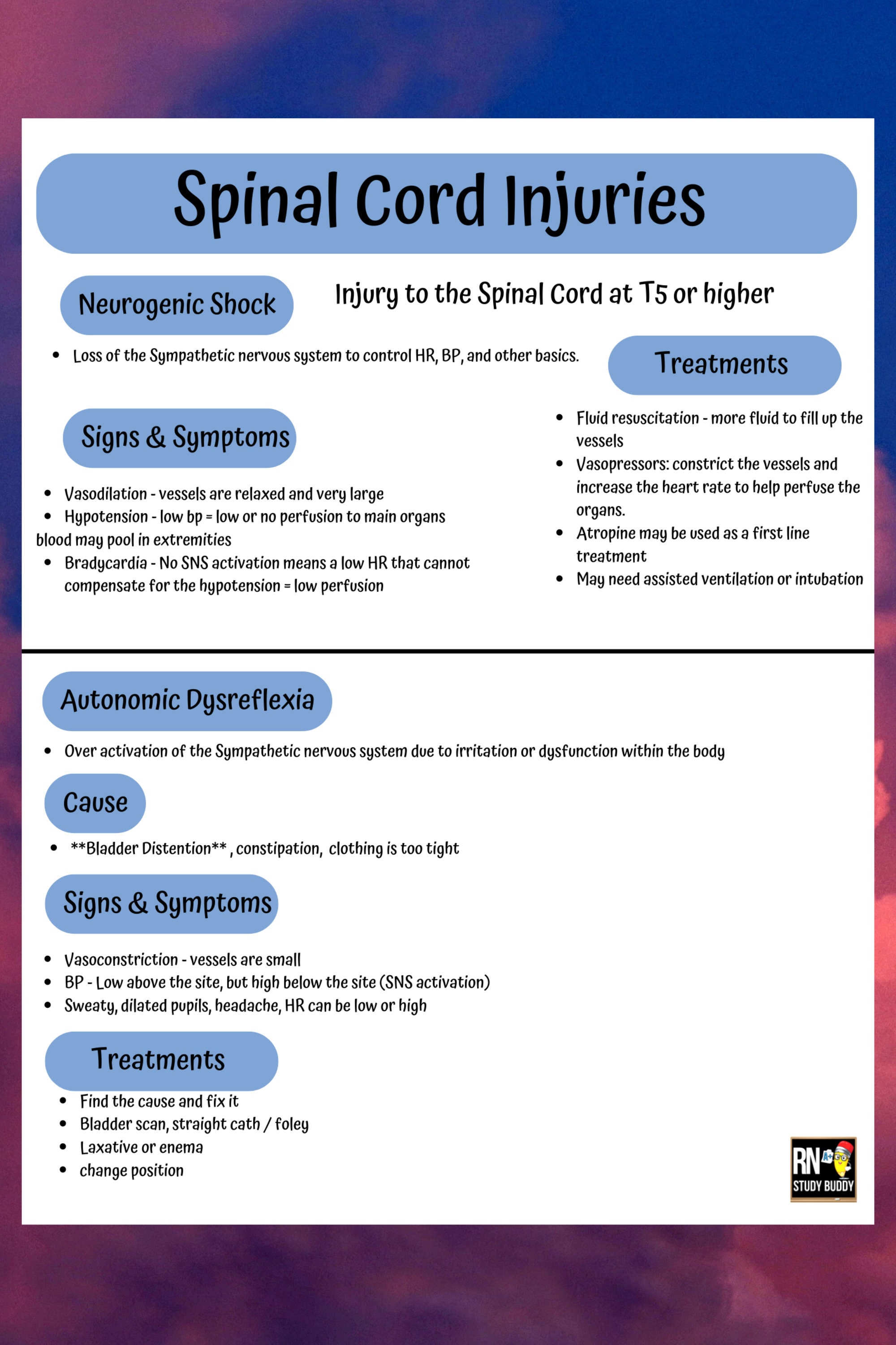Nursing School Notes, Medsurg Neurology Spinal Cord Injury, This Cheat ...