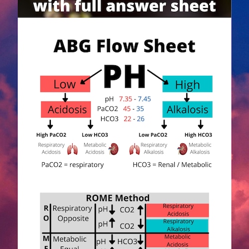 ABG Nursing Cheat Sheet With a Step by Step Study Guide on - Etsy