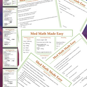 RN Nursing Student Pharmacology Med Math Made Easy With Step by Step ...