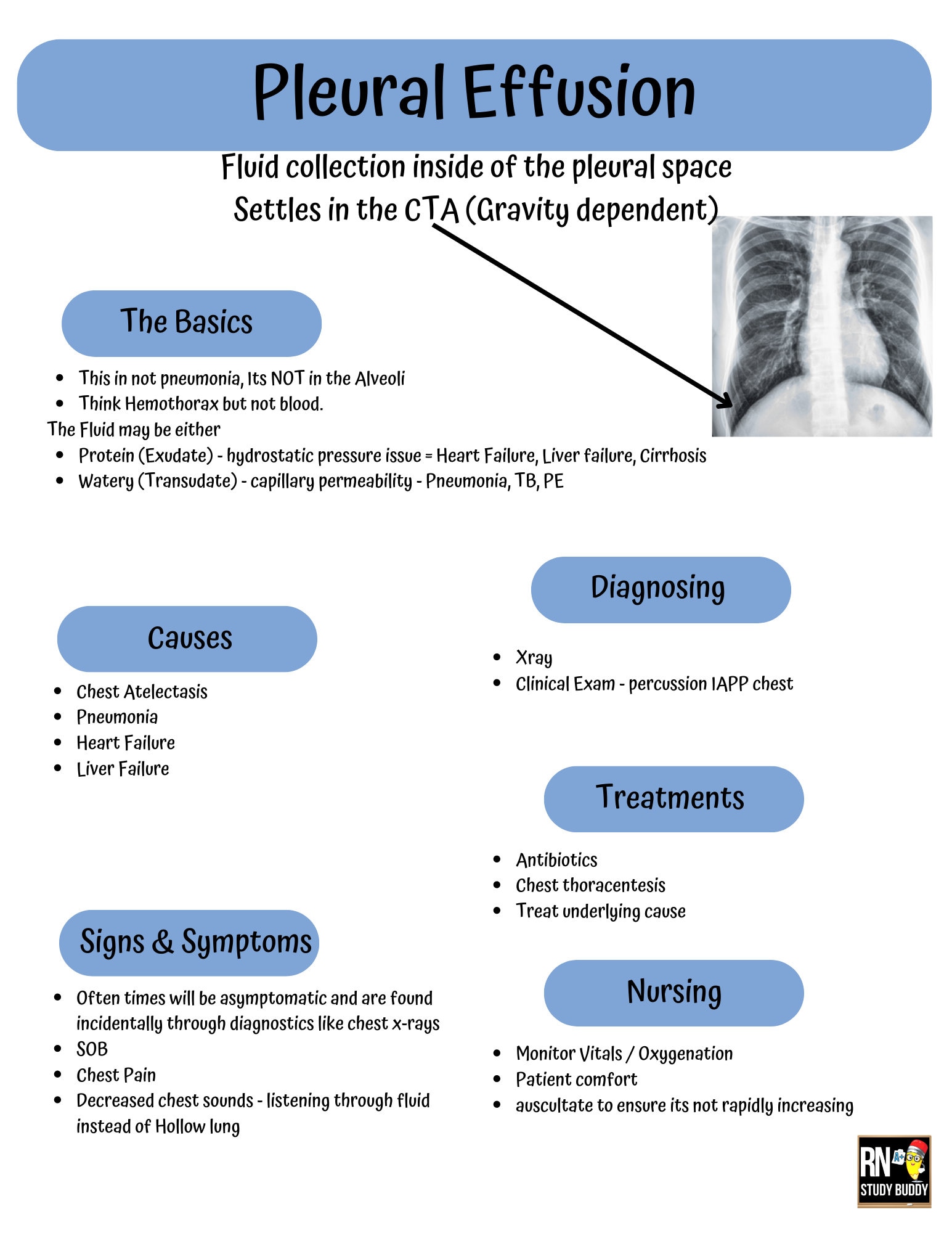 Pleural Effusion Nursing School Notes, Med Surg Pulmonary Basics ...