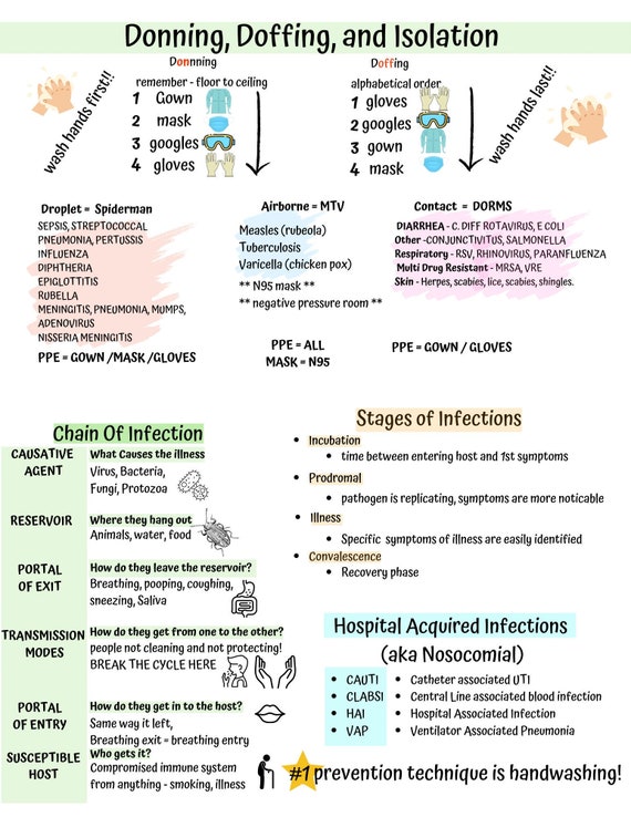 Nursing School PPE Donning Doffing and Isolation Explained. - Etsy