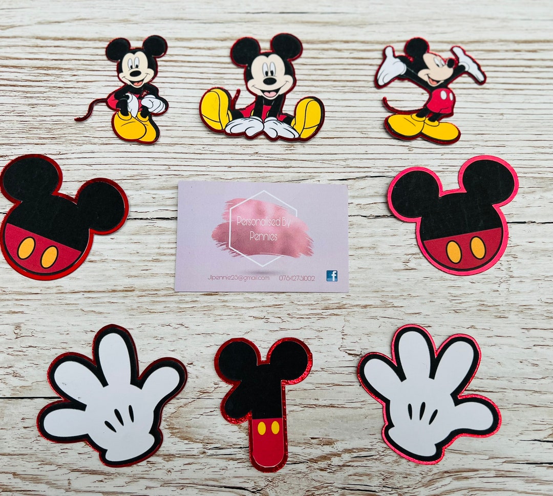 Mickey Mouse Mini Cake Toppers - Etsy