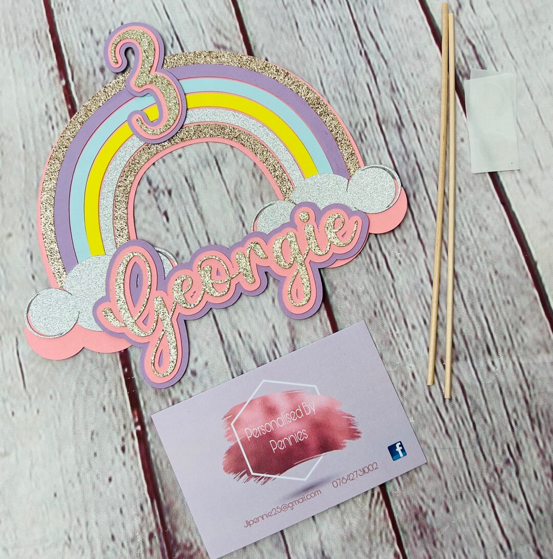 Layered Rainbow Cake Topper - Etsy