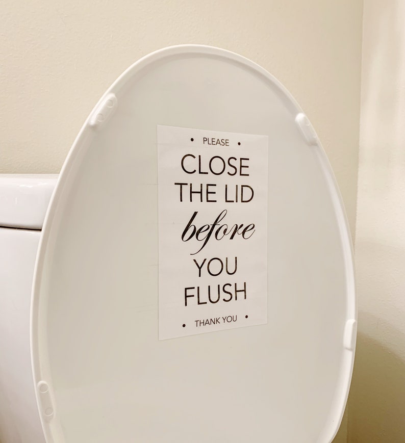 Please Close the Lid Before You Flush - Toilet Seat Printout - Etsy