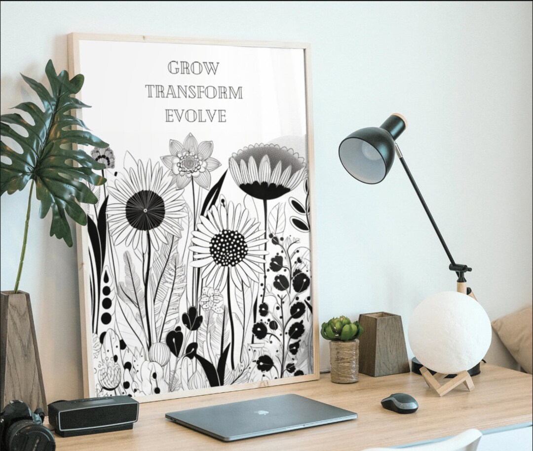 Grow Transform Evolve Digital Wall Art 11x14 - Etsy