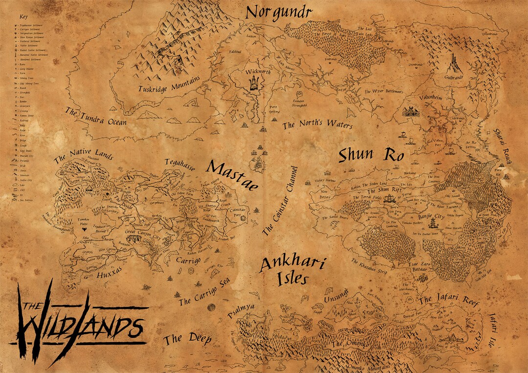 The Wildlands Map - Etsy