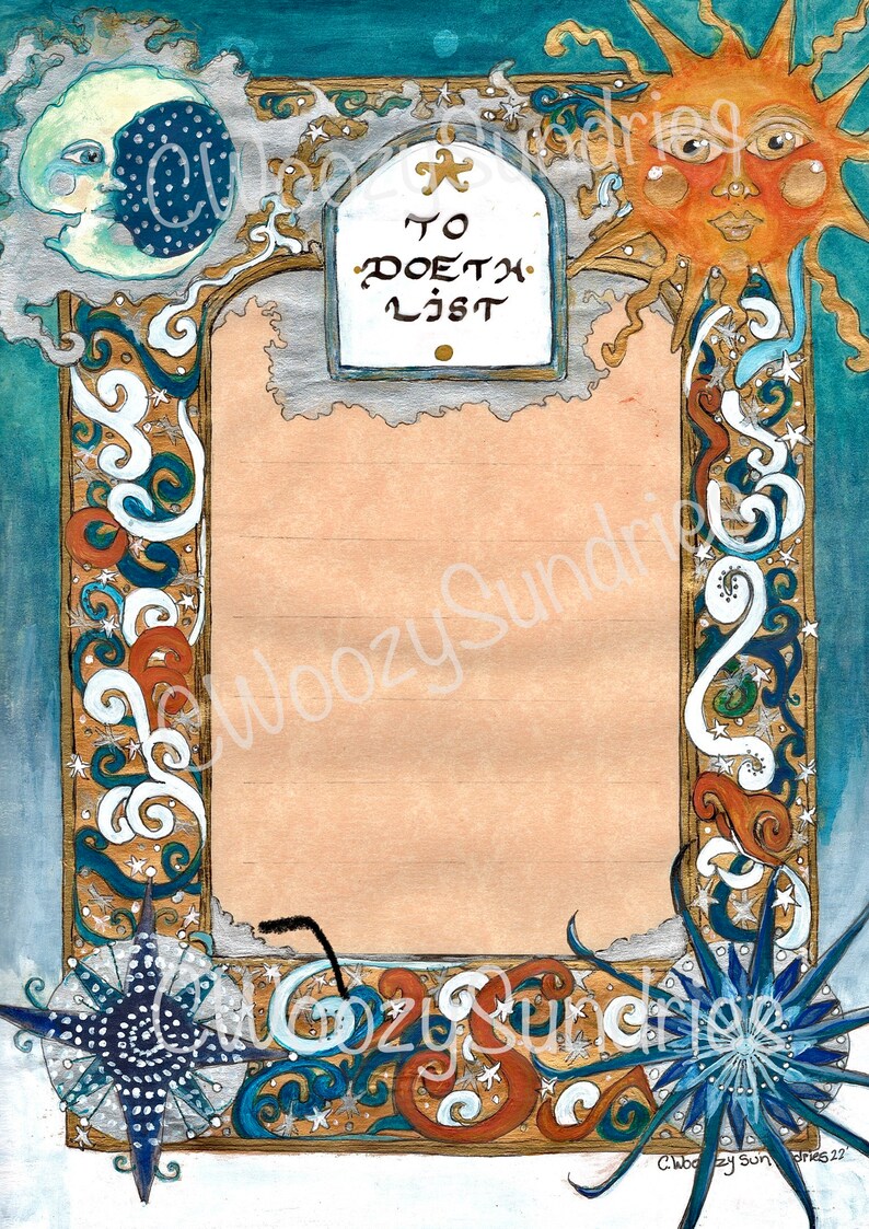 Illuminated Medieval to Do/to Doth List: Witchy Journal Page (print at ...