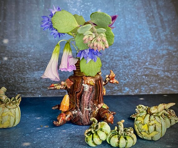 Handmade Autumn Tree Vase 1x1/2x2 Holds Water Faux Wood - Etsy