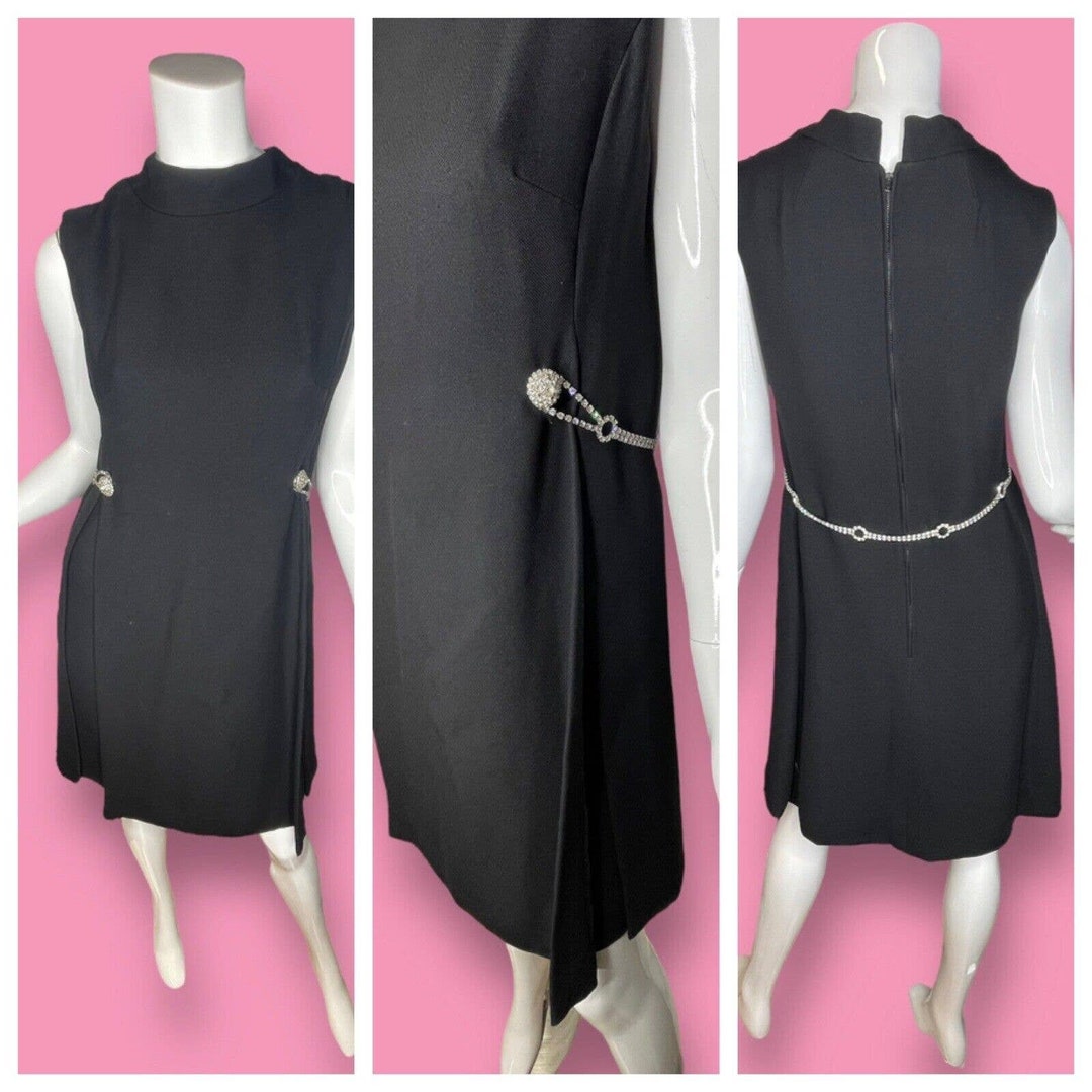 Vintage 1960's Shannon Rodgers for Jerry Silverman Black Dress ...