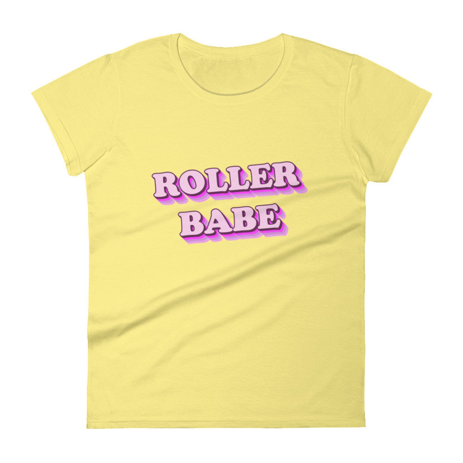 Roller Babe Pink Retro Vibe Tee | Roller Skating Gift | Rollerblade ...
