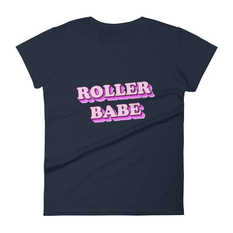 Roller Babe Pink Retro Vibe Tee | Roller Skating Gift | Rollerblade ...