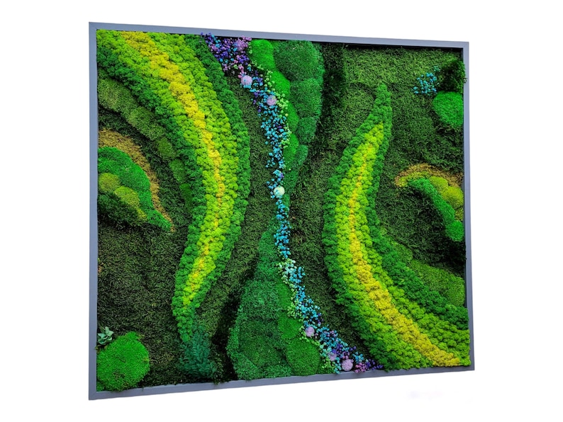 Preserved Moss Wall Art With Flowers: Handmade Botanical Frame - Etsy